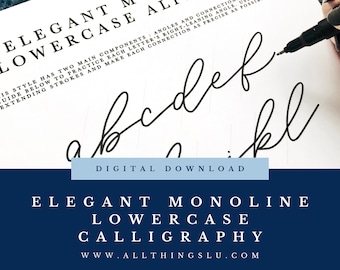 Elegant Monoline Uppercase Calligraphy Practice Guide | Handlettering ...