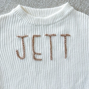 Baby Hand Embroidered Sweaters | Toddler Custom Name Sweater | Kids ...