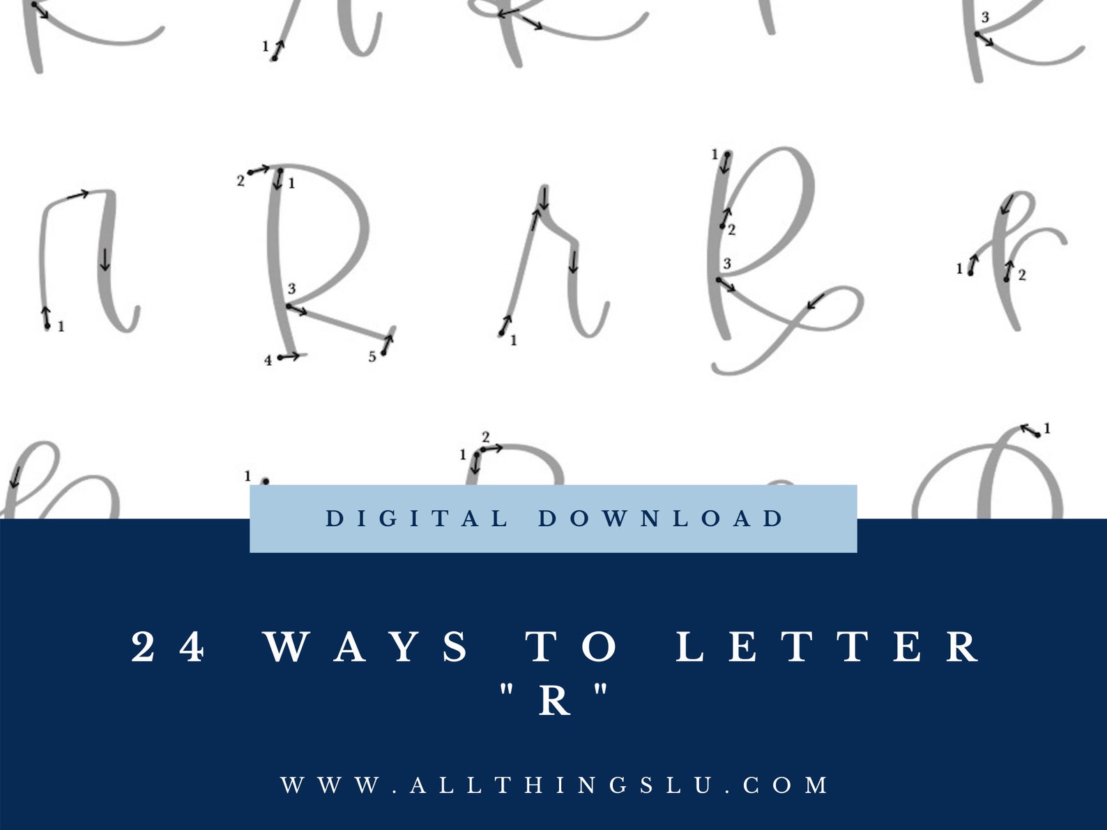24 Ways to Letter R Calligraphy Practice Guide Handlettering | Etsy