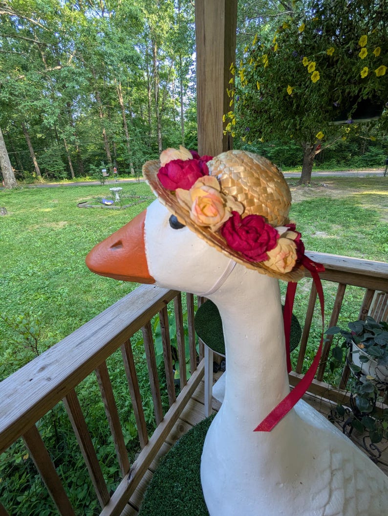 Porch Goose Floral Straw Hat - Etsy