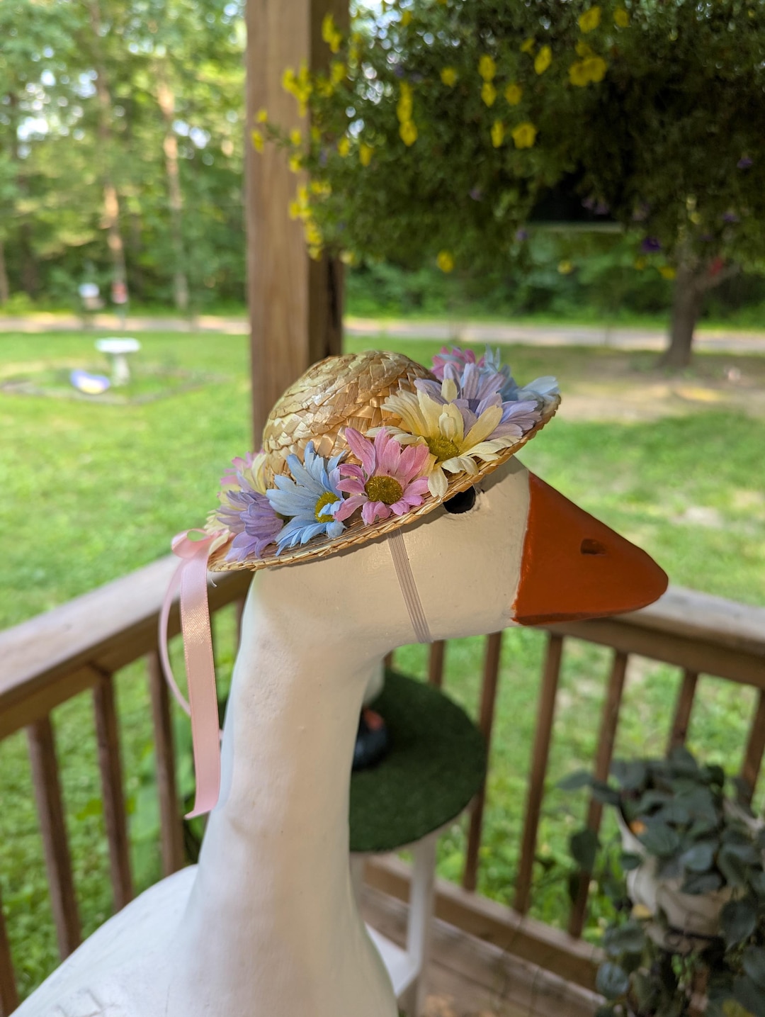 Porch Goose Floral Straw Hat - Etsy