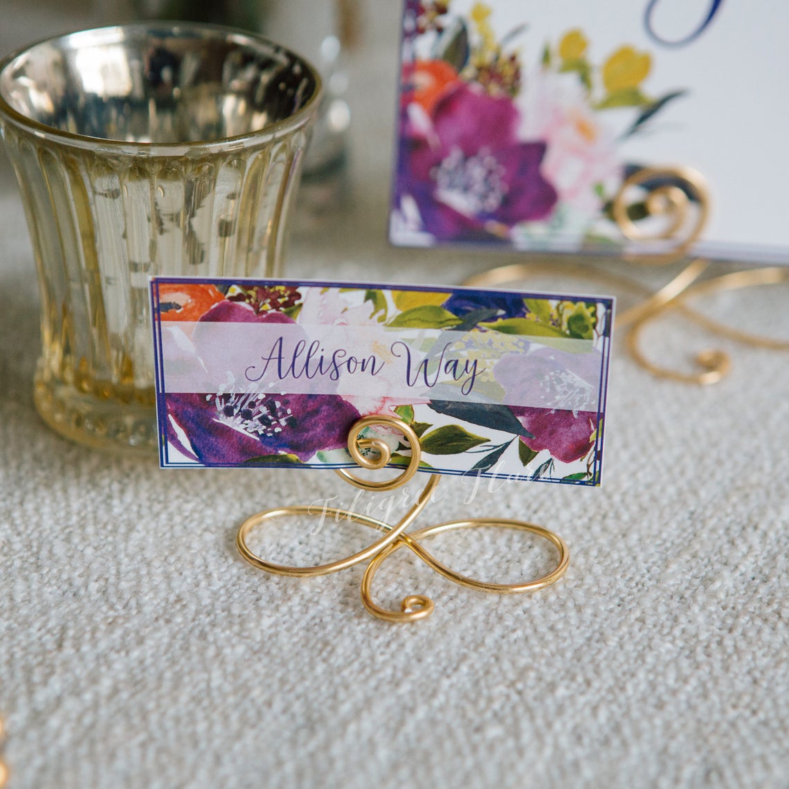 60 Gold Wire Name Place Cards or Wire Table Number Holders | Etsy