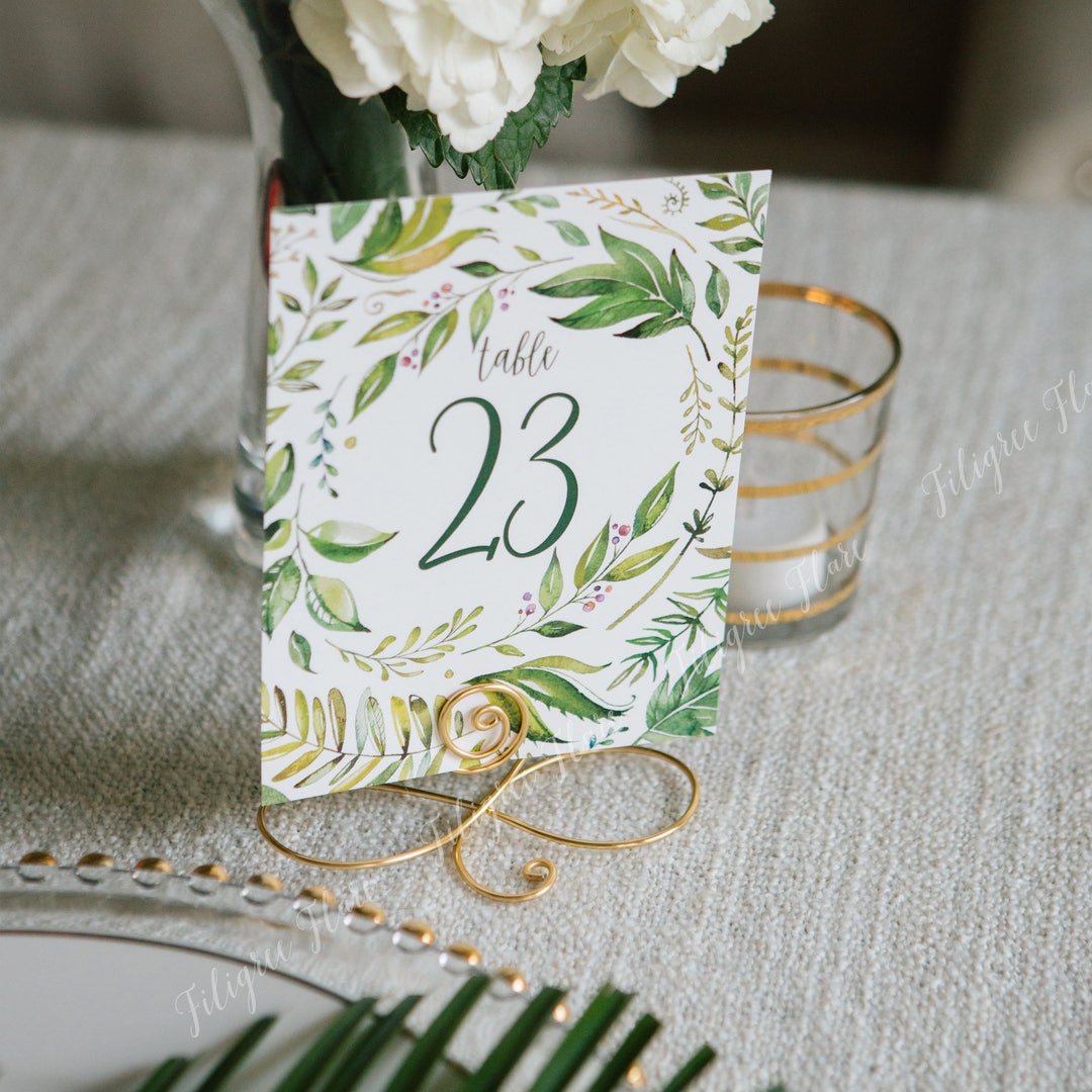 Set of 8 Large Wire Infinity Bow Table Number Holders, Black, Gold and ...