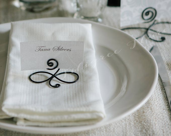 35 Black Wire Name Place Card Holders, Wedding Reception Name Card ...