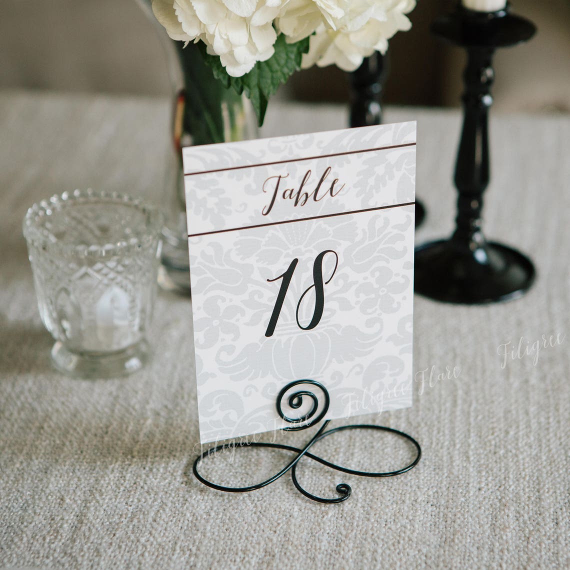 Set of 20 Black Table Number Holders for Wedding Reception - Etsy