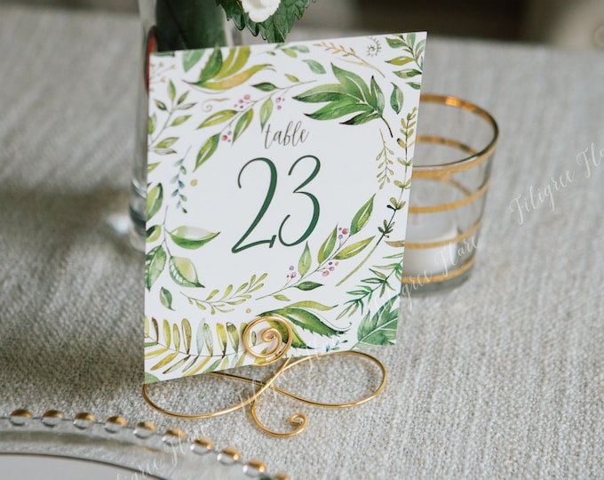 Set of 12 Gold Wedding Table Number Holders, Table Number Holder Stands ...