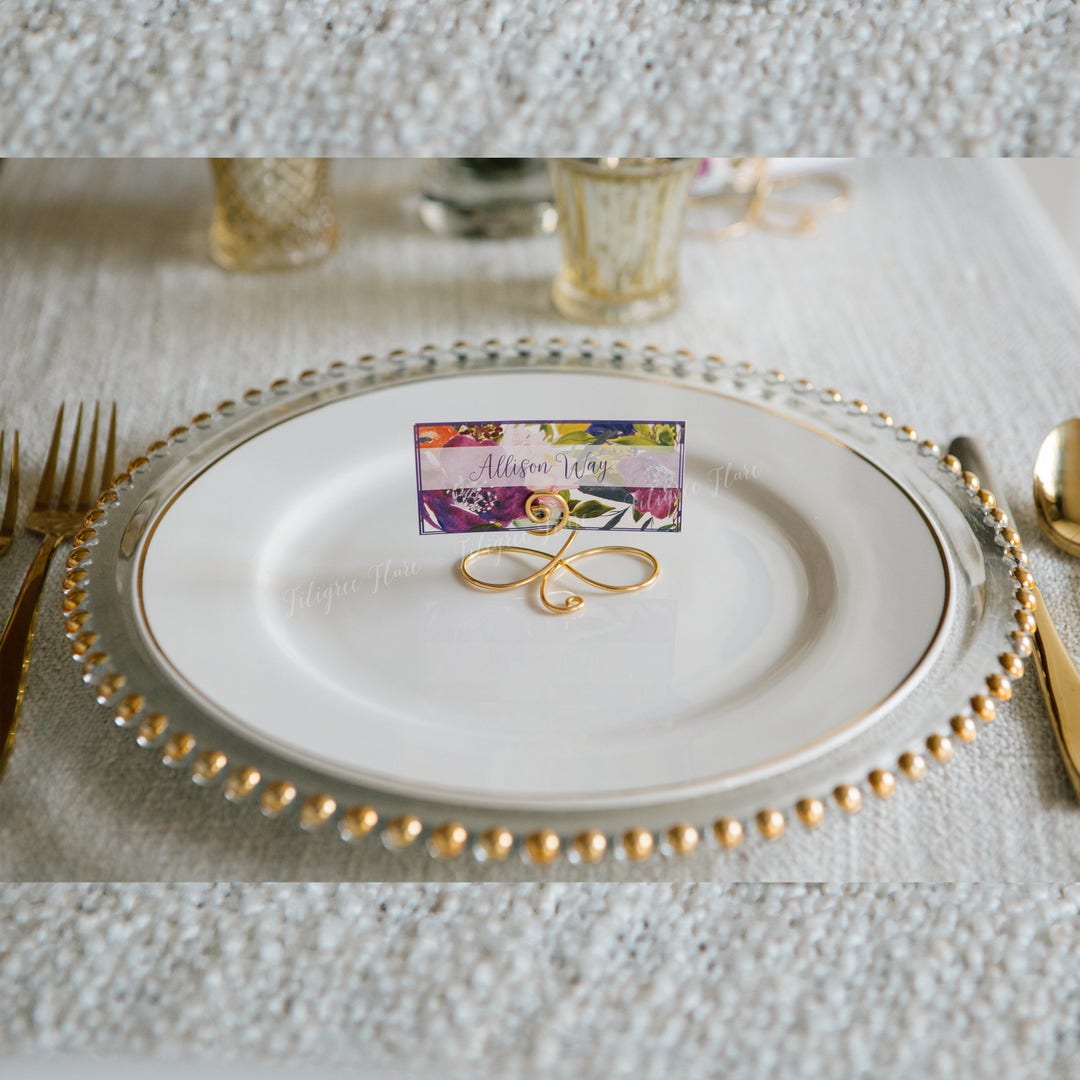 Set of 250 Gold Name Place Card Holders, Wedding Reception Name Card ...