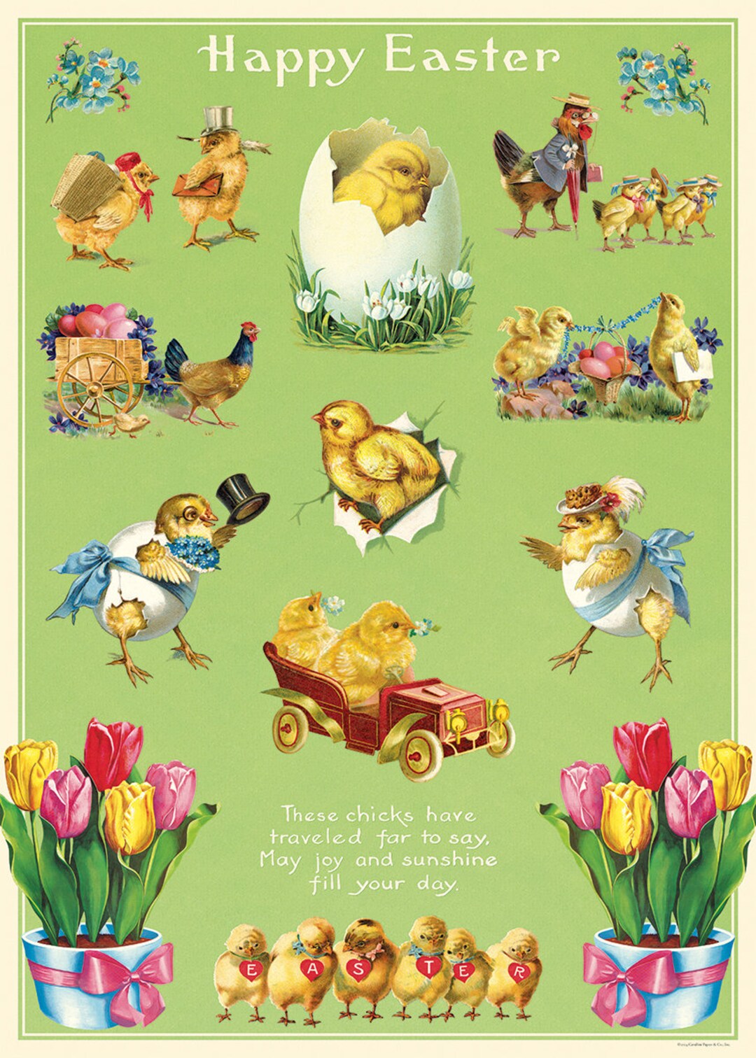 Easter Chicks Flat Wrap, Cavallini & Co. Decorative Wrapping Paper ...