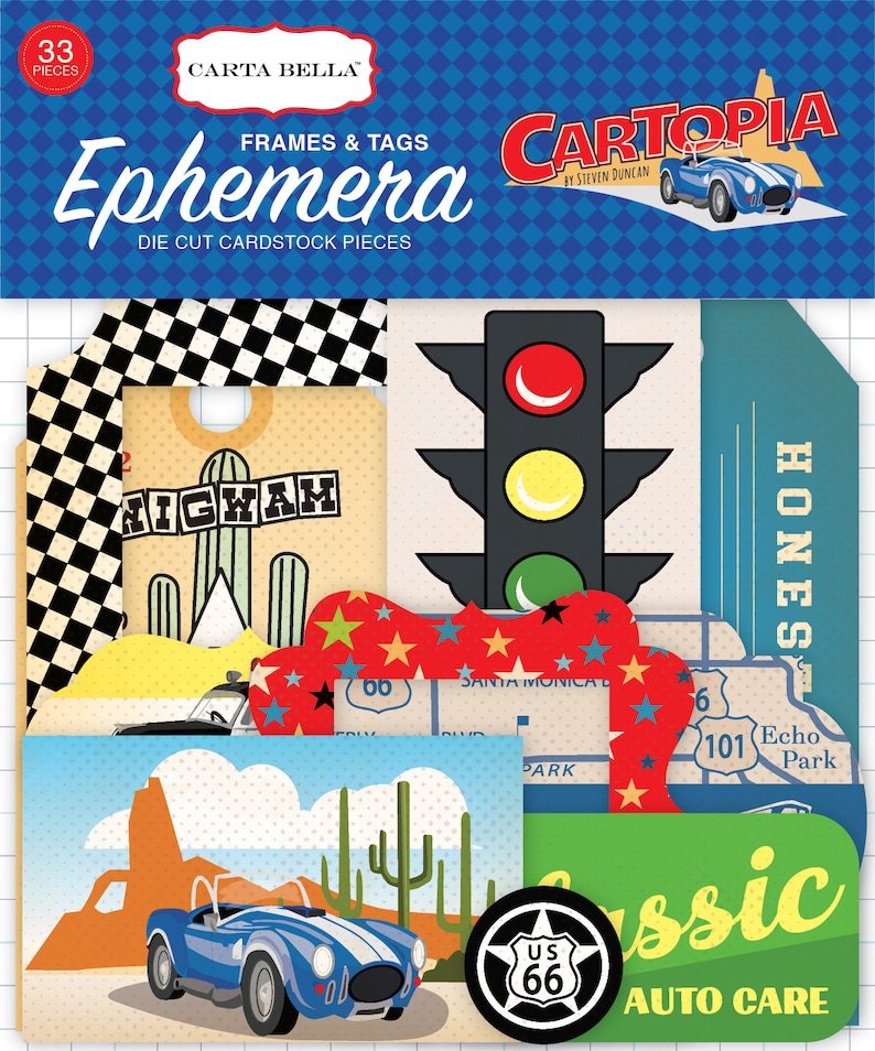 Carta Bella CARTOPIA Collection Frames & Tags, 33 Pieces, Retro/vintage ...