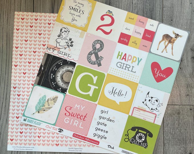 4 Assorted Sheets! October Afternoon Daily Flash Girl Talk Collection ...