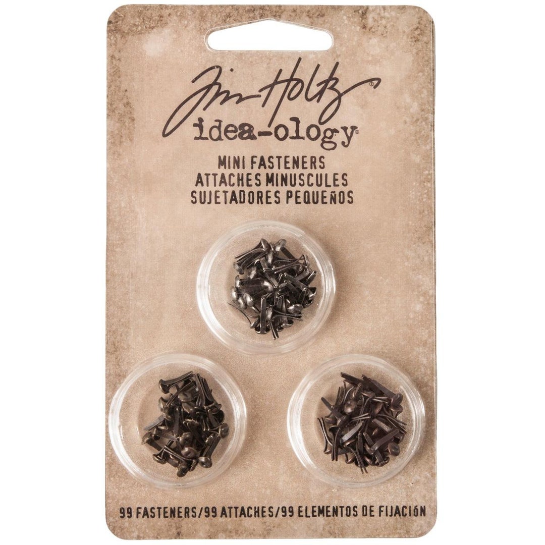 Tim Holtz Idea-ology Mini Fasteners, 99 Pieces, Vintage Inspired ...