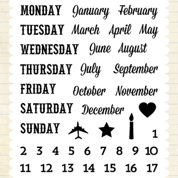 Calendar Stamp - Etsy