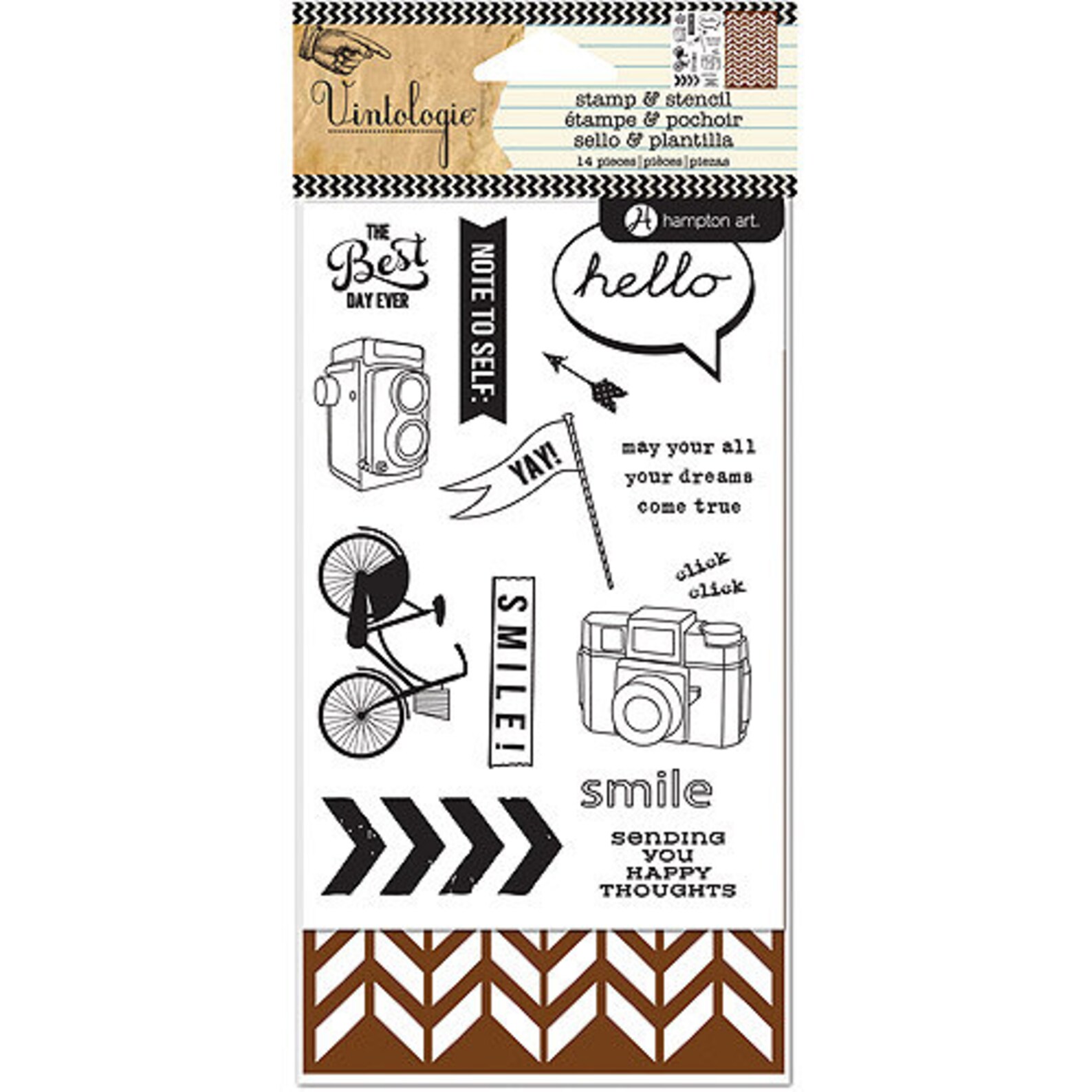 Vintologie Stamp and Stencil Mod Greetings Clear Stamp Set - Etsy