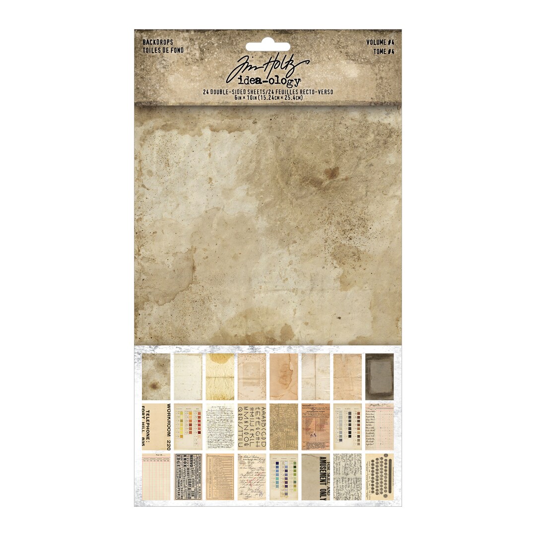 Tim Holtz Idea-ology Backdrops Volume 4, 6" X 10" Double-sided Papers ...