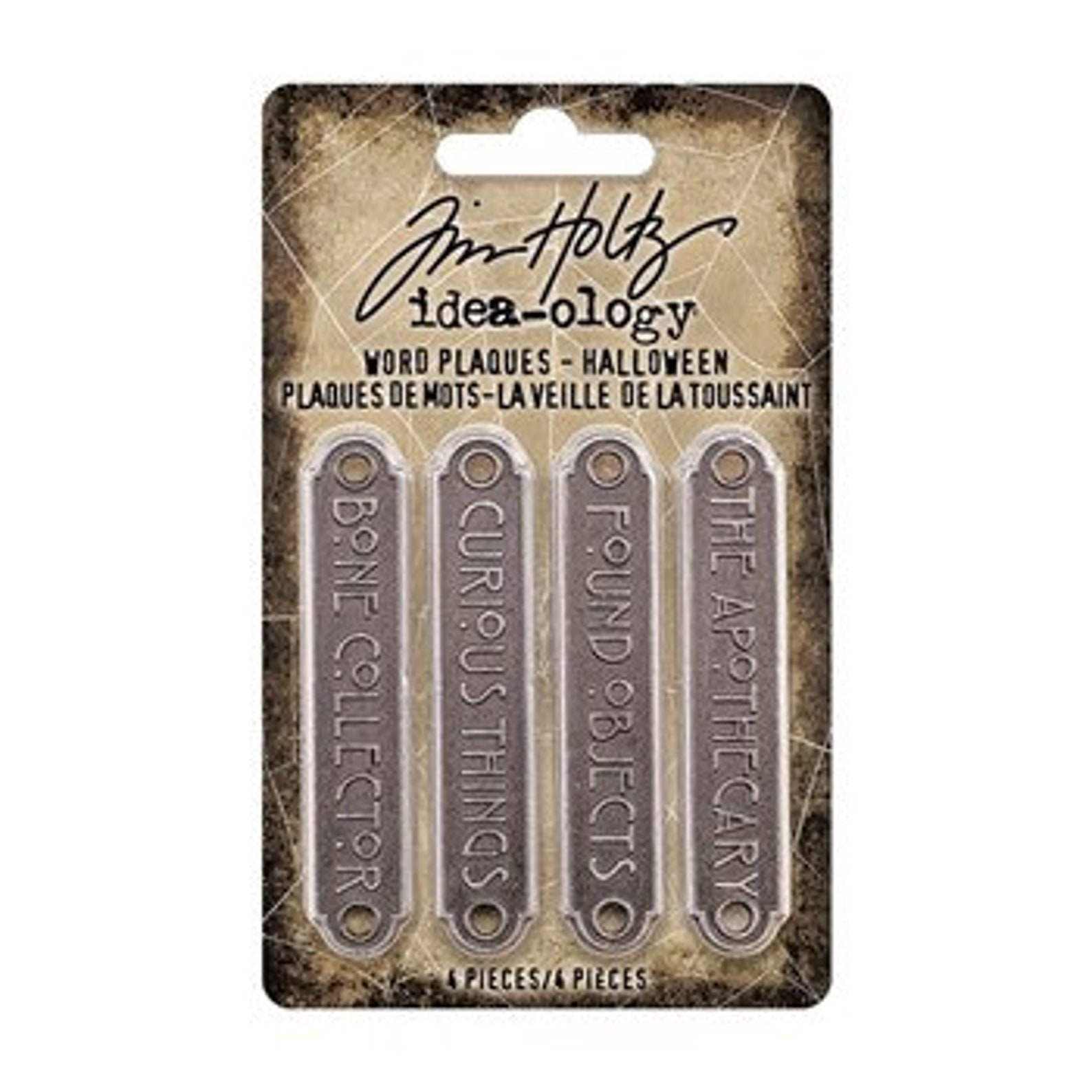 Tim Holtz Idea-ology Word Plaques, Halloween Word Plaques, 4 Pieces ...