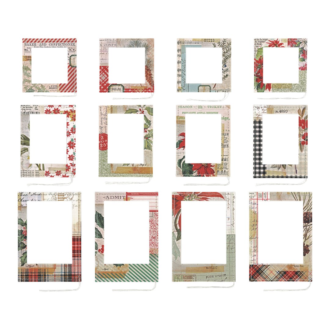 Tim Holtz Idea-ology Layer Frames, Christmas, 12 Pieces, Vintage ...