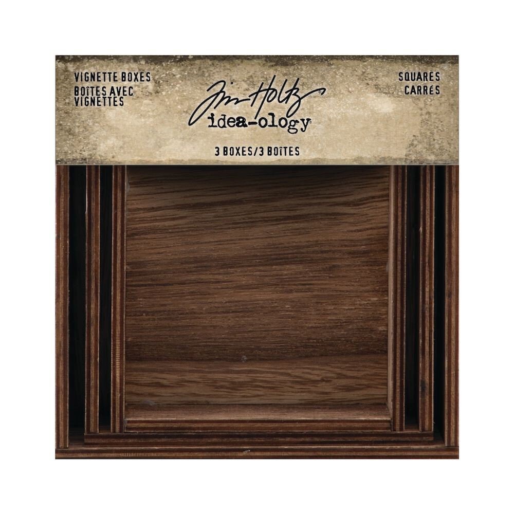 Tim Holtz Idea-ology Vignette Boxes, 3 Square Boxes, Vintage Inspired ...