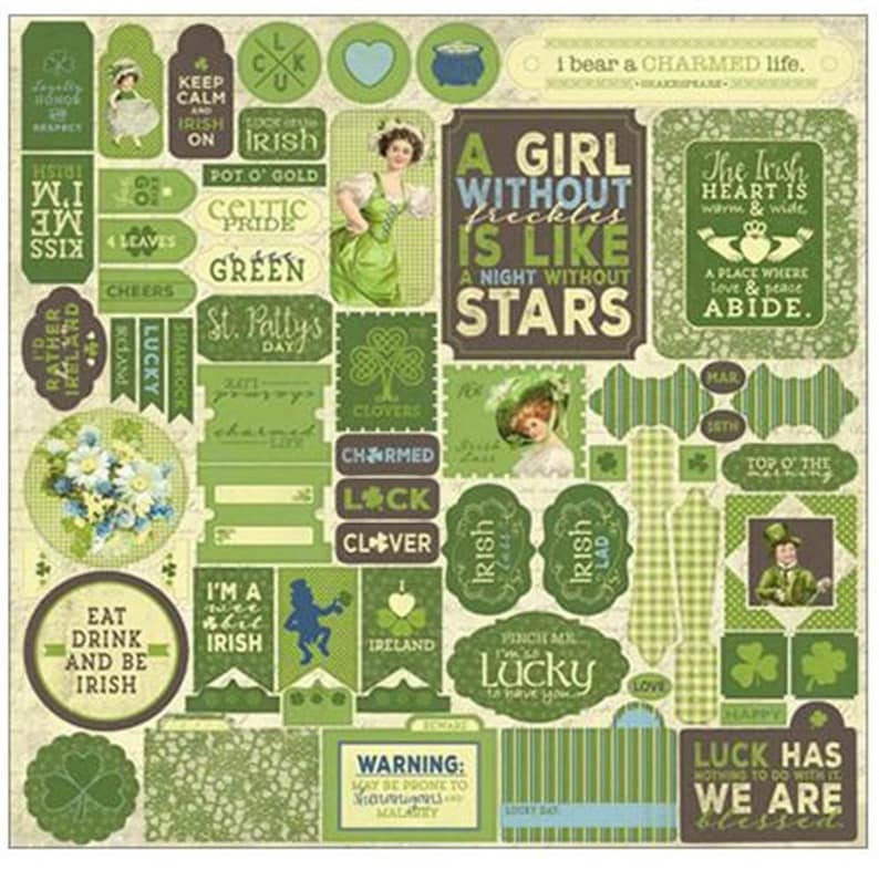 AUTHENTIQUE Charmed Collection 12 X 12 Sticker Sheet St. | Etsy