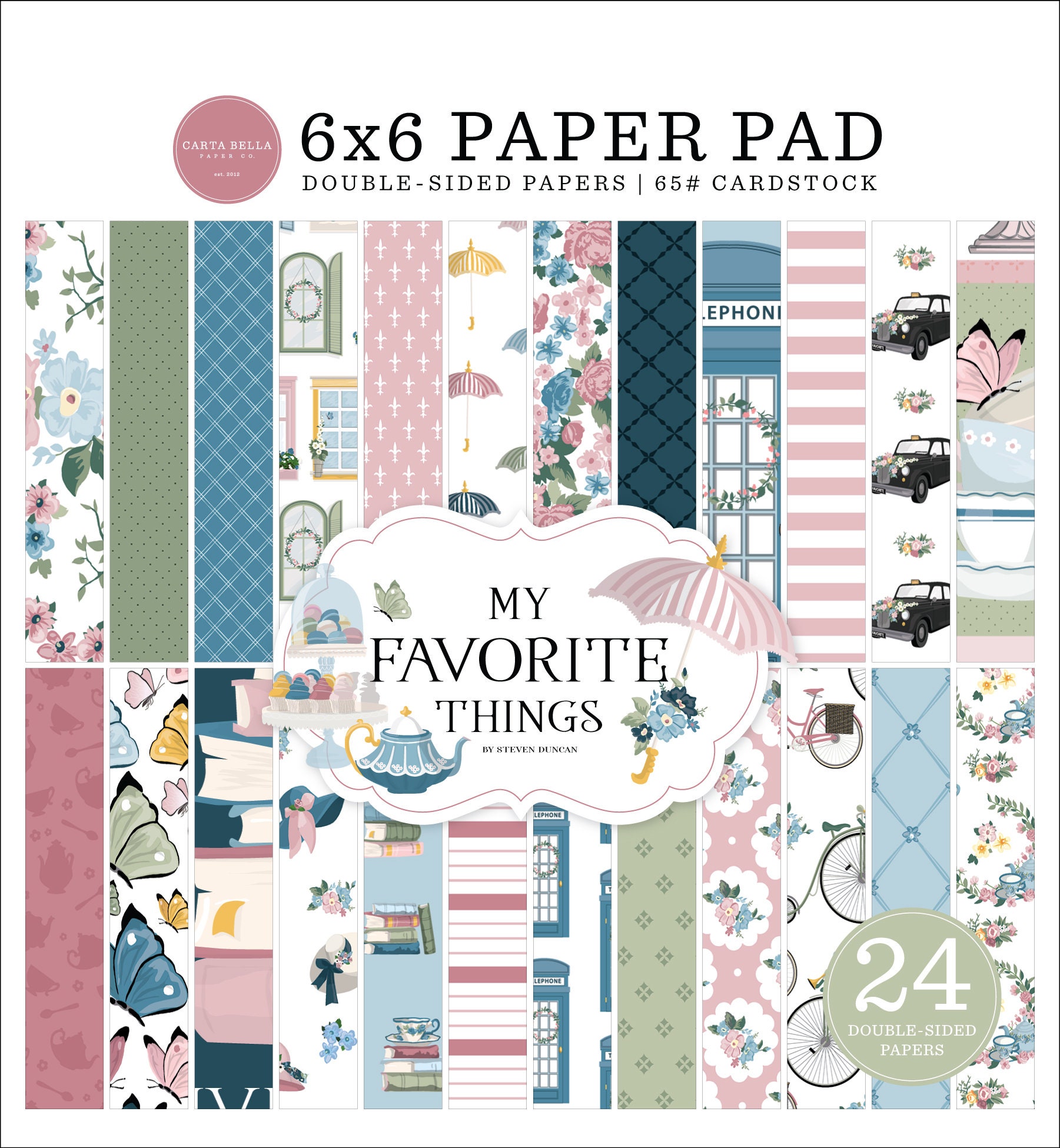 Carta Bella My FAVORITE Things Collection 6 X 6 Paper Pad, 24 Double ...