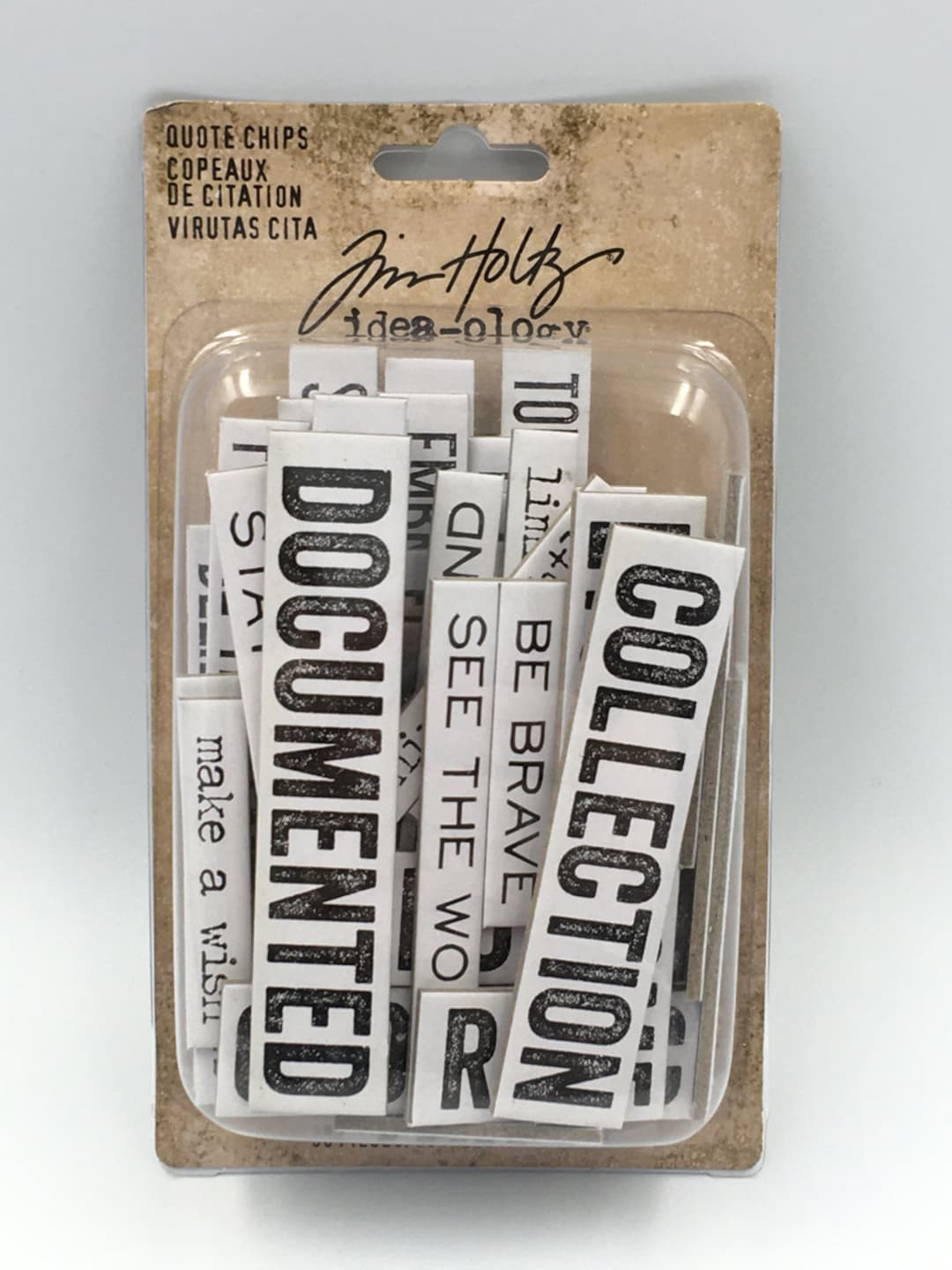 Tim Holtz Idea-ology Quote Chips, Vintage Inspired Chipboard Pieces, 58 ...