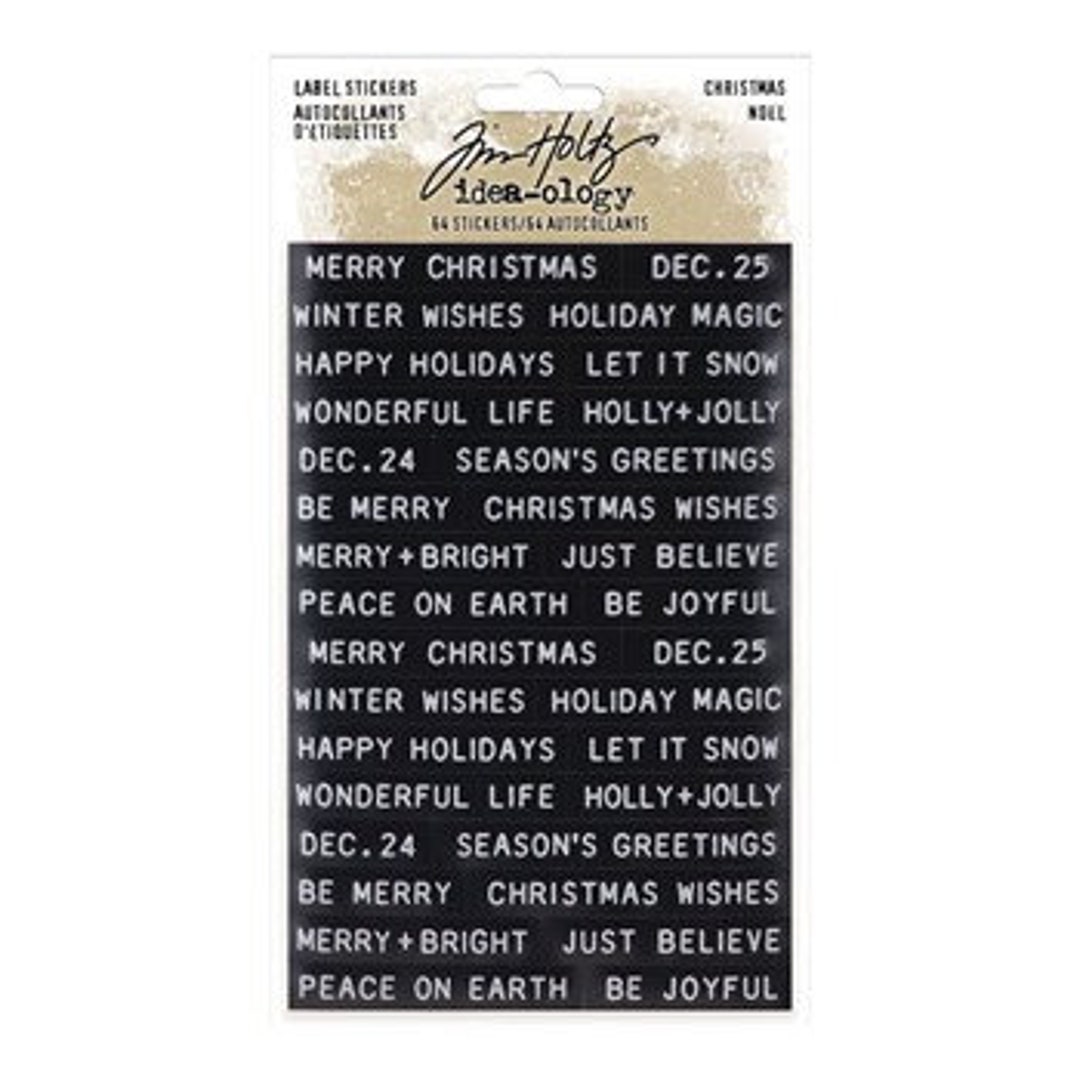 Tim Holtz Idea-ology Label Stickers, CHRISTMAS, 2 Sheets, Tim Holtz ...
