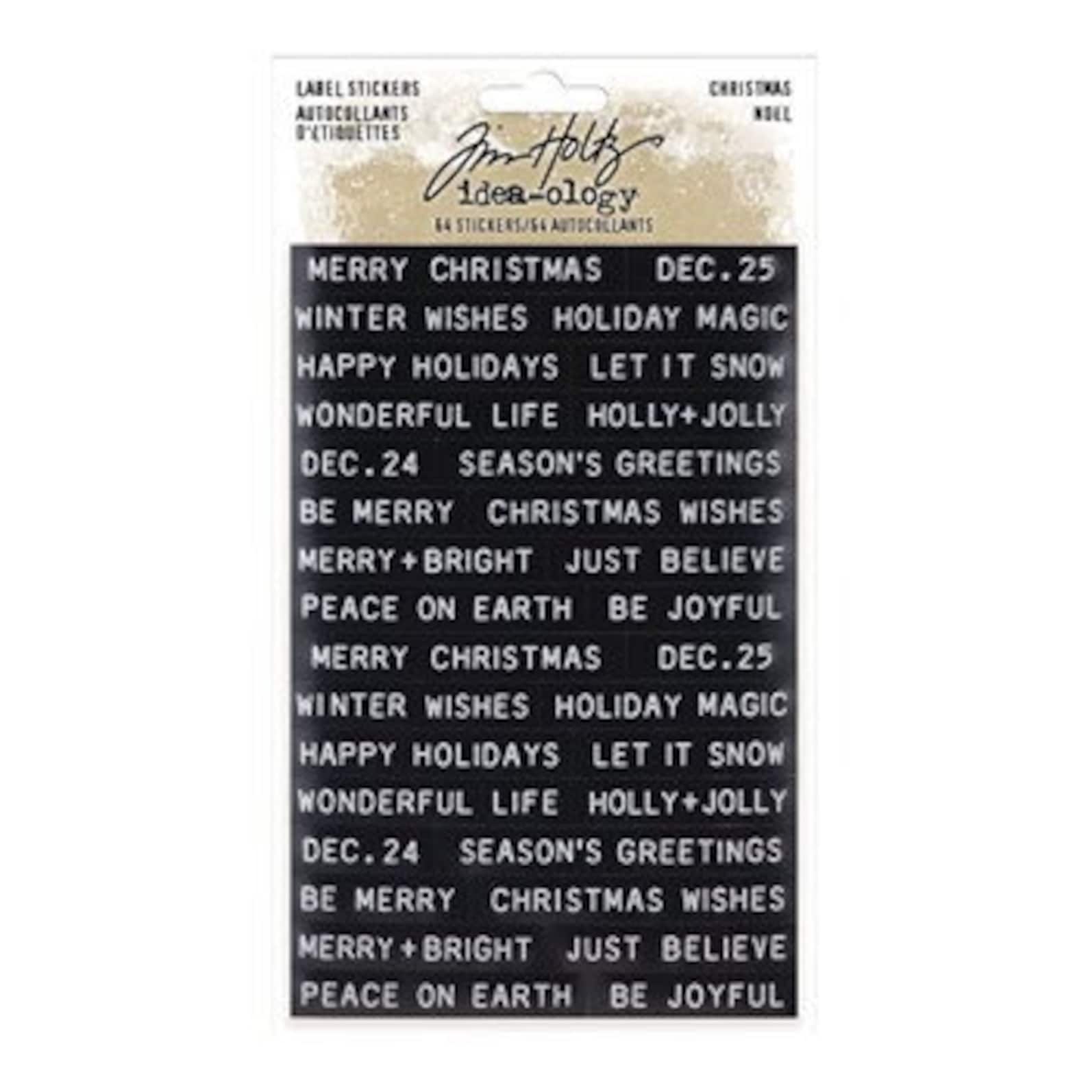 Tim Holtz Idea-ology Label Stickers christmas - Etsy