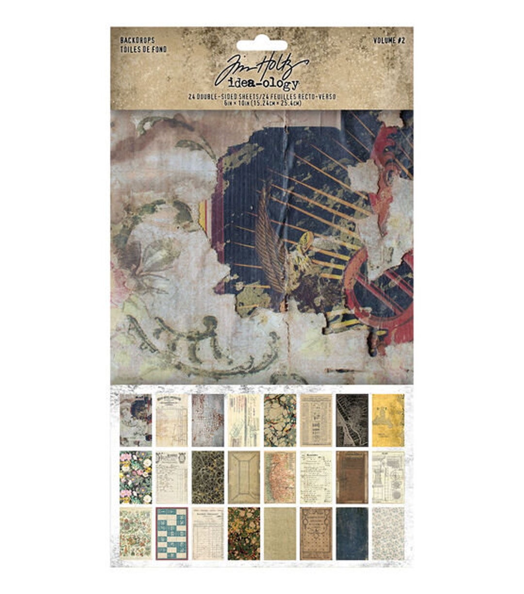 Tim Holtz Idea-ology Backdrops Volume 2, 6" X 10" Double-sided Papers ...