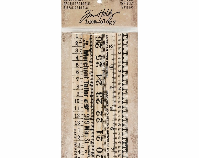 Tim Holtz Idea-ology Ruler Pieces 5 Pieces Vintage Inspired - Etsy