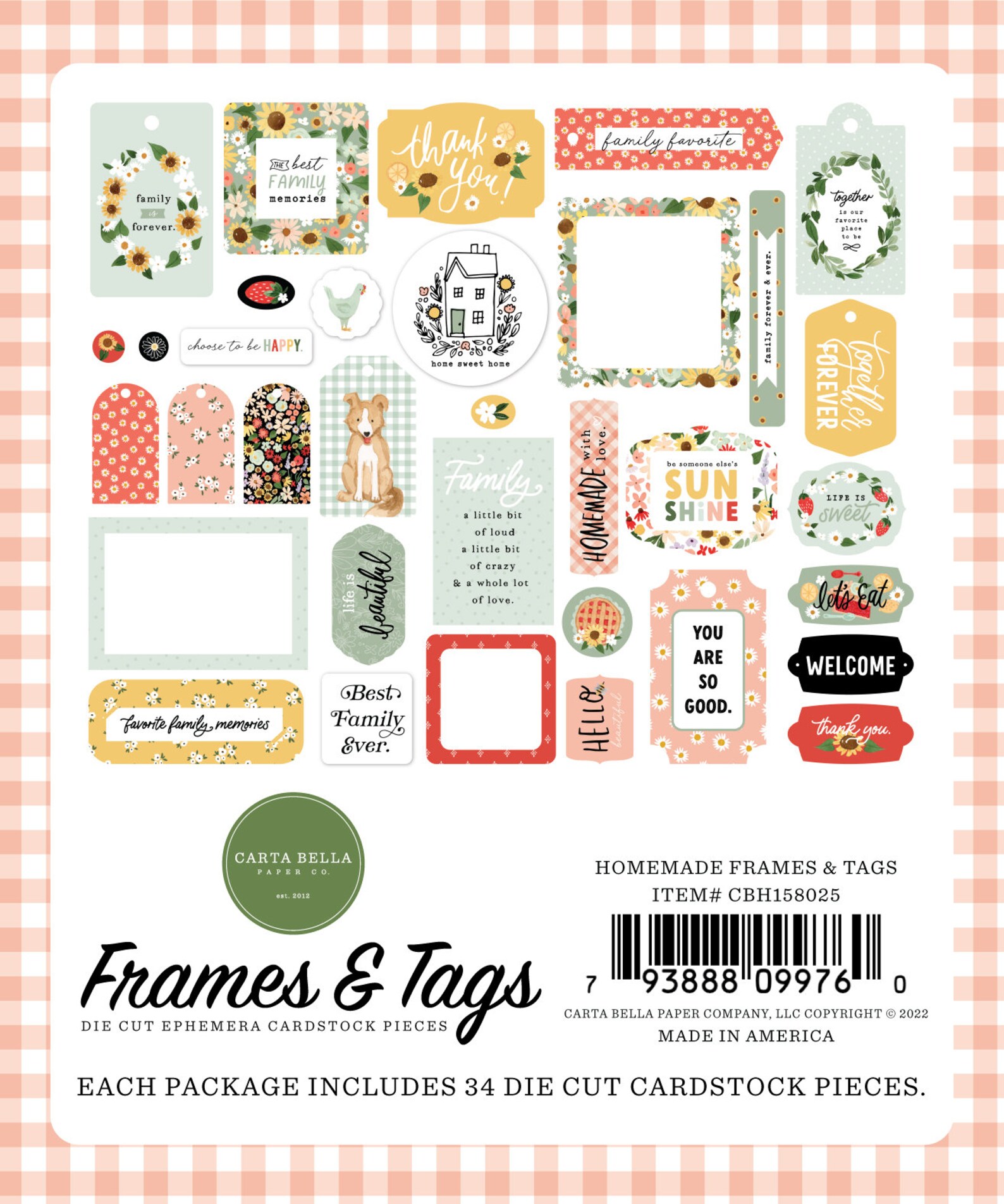 Carta Bella Homemade Collection Frames & Tags, 34 Pieces, Die Cut ...