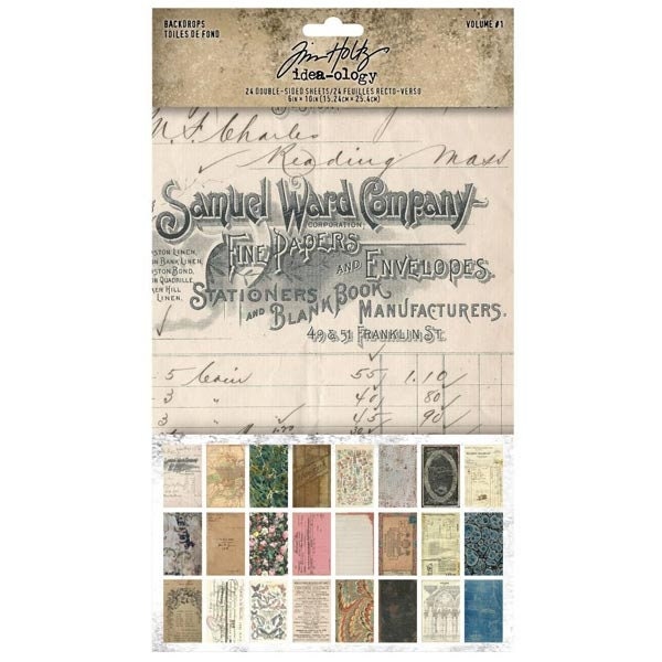 Tim Holtz Idea-ology Backdrops Volume 1, 6" X 10" Double-sided Papers ...