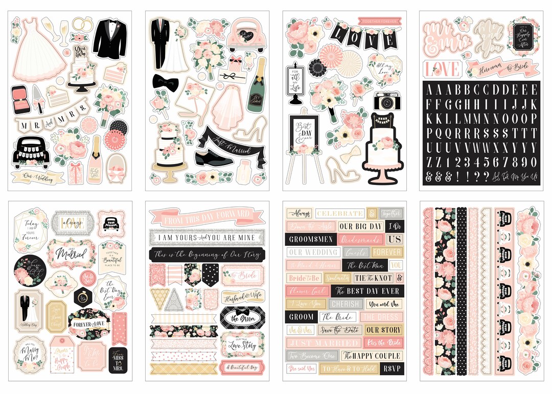 Echo Park Wedding Collection Sticker Book, 16 Pages, Wedding Scrap and ...