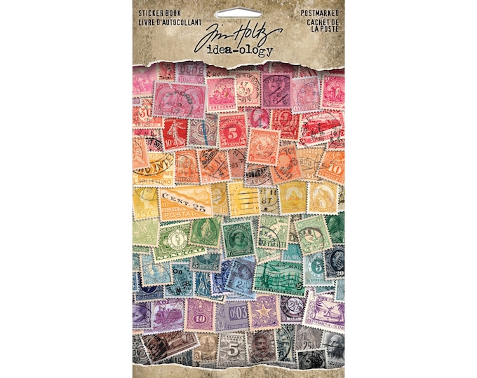 Tim Holtz Idea-ology Sticker Book, "postmarked", 12 Pages, Tim Holtz ...
