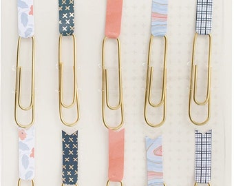 Set of 5 paper clips with text flags paper clips with font flag marking ...