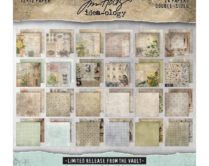 Tim Holtz® Idea-ology® Wallflower 12" X 12" Papers, Paper Stash 2025 ...