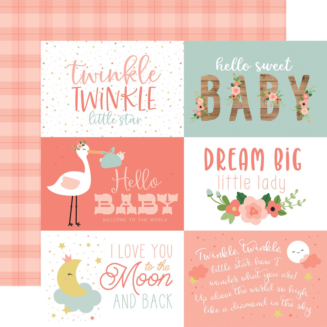 Echo Park Paper Co. Baby GIRL Collection Kit, Twelve 12X12 Double-sided ...