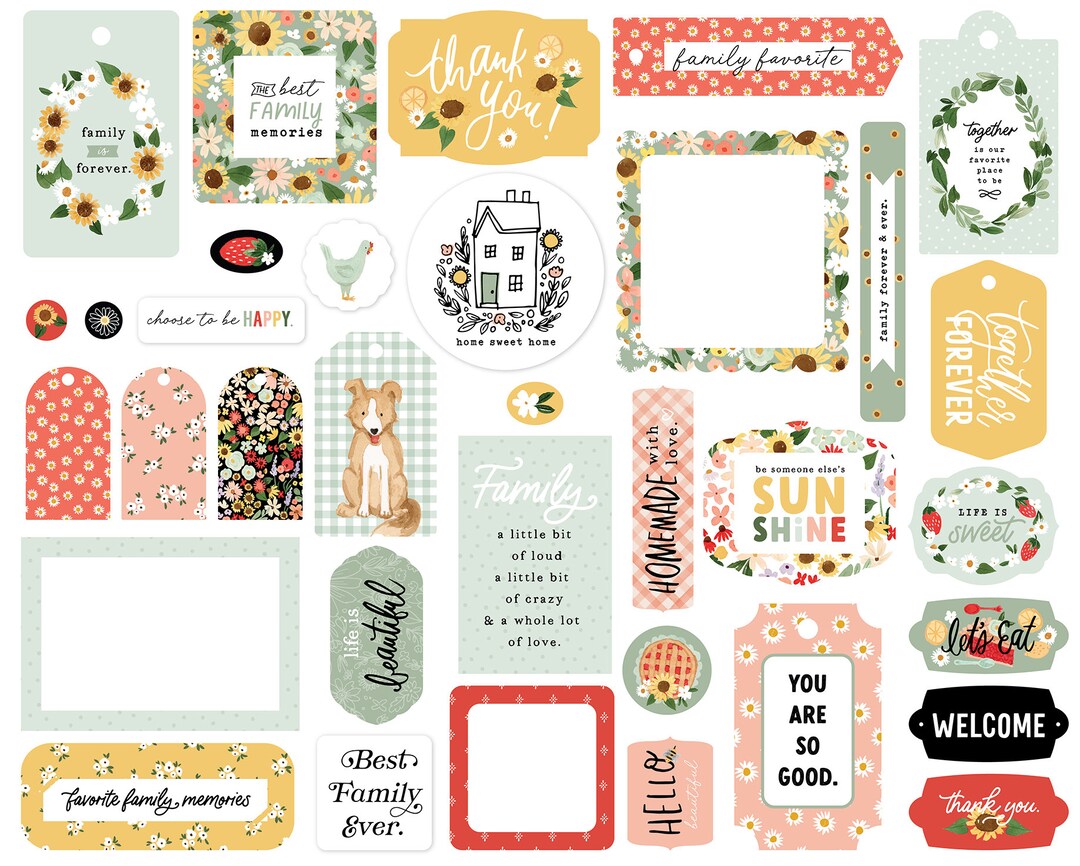 Carta Bella Homemade Collection Frames & Tags, 34 Pieces, Die Cut ...