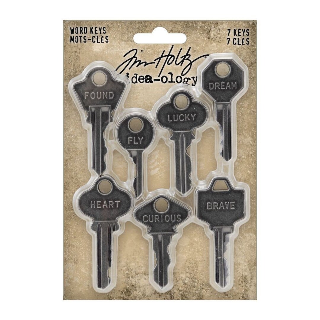 Tim Holtz Idea-ology Word Keys, 7 Keys, Vintage Inspired Assemblage ...