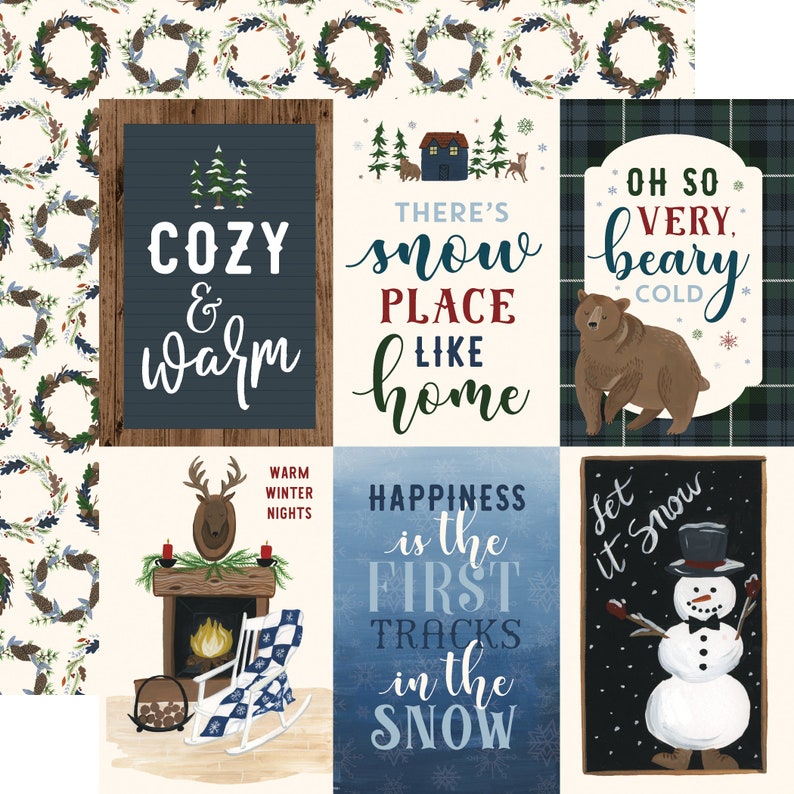 4 Assorted Sheets Echo Park Paper Co. Warm & COZY Collection - Etsy