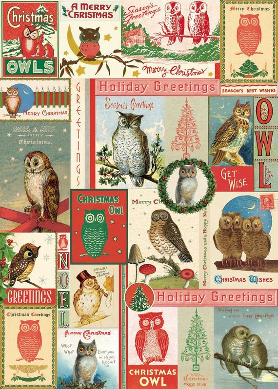 Vintage Christmas Owls