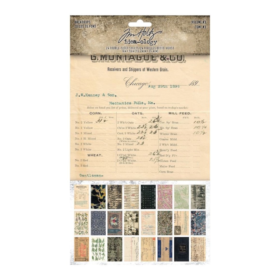 Tim Holtz Idea-ology Backdrops Volume 3, 6" X 10" Double-sided Papers ...
