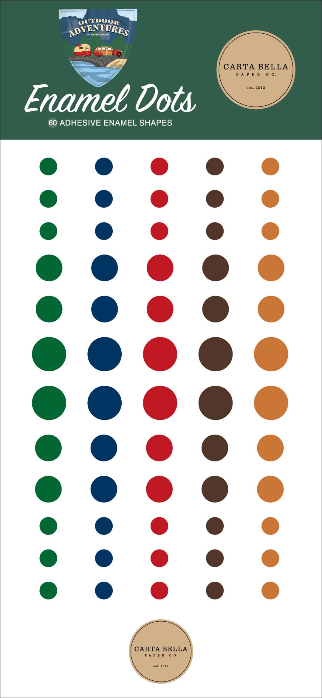 Carta Bella Outdoor ADVENTURES Collection Enamel Dots, Colorful Enamel ...