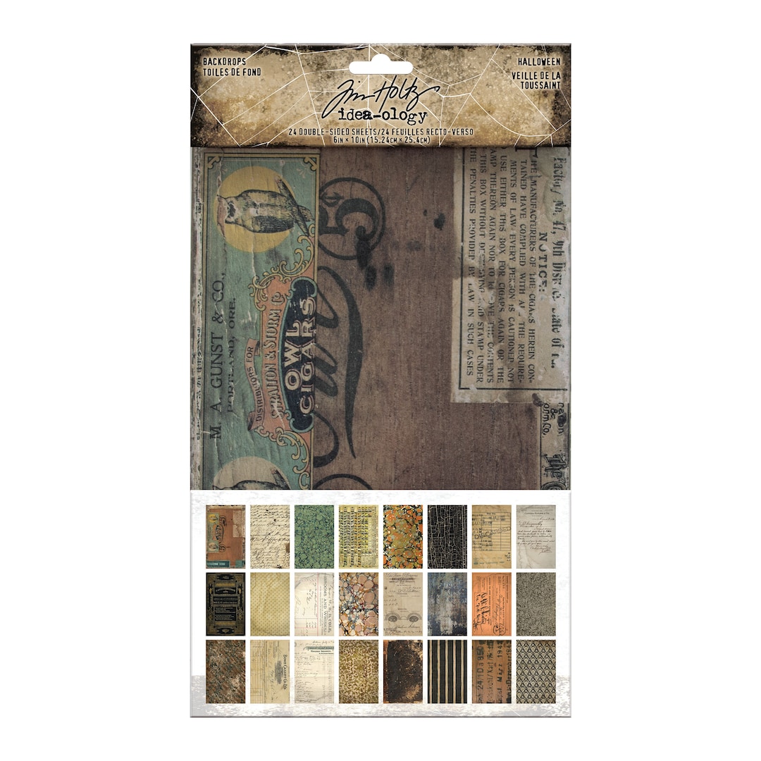 Tim Holtz Idea-ology Backdrops Halloween 2022, 6" X 10" Double-sided ...