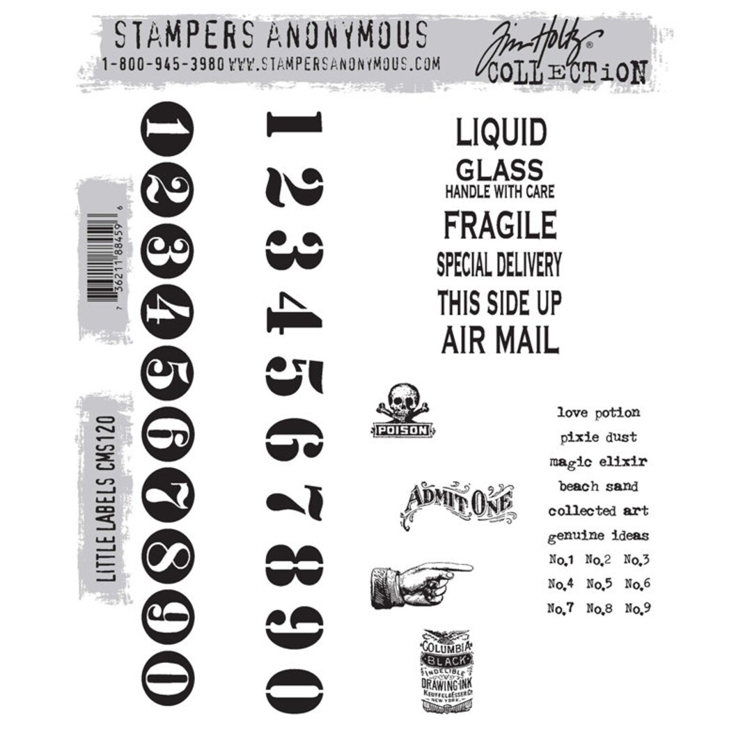 Stampers Anonymous Tim Holtz Collection Cling Rubber Stamps, Little ...
