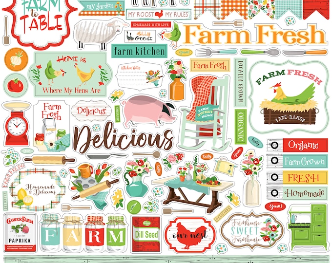 Carta Bella Paper Co. Farm to Table 12X12 Sticker Sheet, Farm/kitchen ...