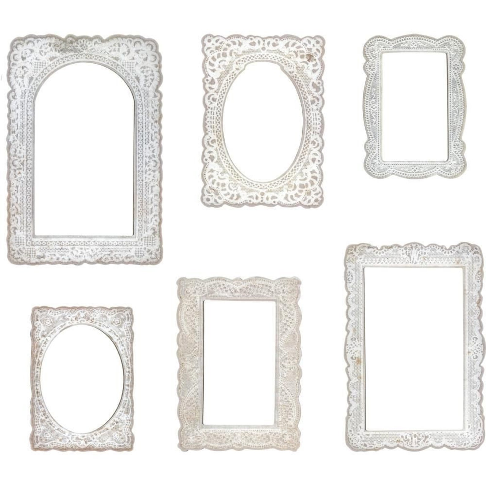Tim Holtz Idea-ology Baseboard Frames, "lace", 6 Pieces, Vintage ...