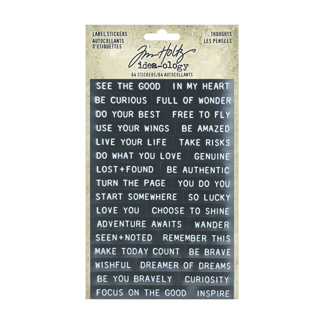 Tim Holtz Idea-ology Label Stickers, "thoughts", 2 Sheets, Tim Holtz ...