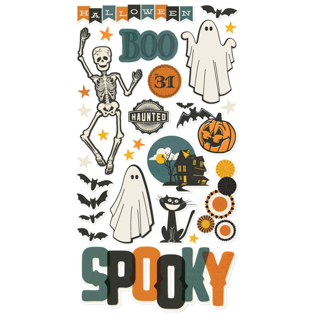 Simple Stories Simple Vintage Scary Stories Chipboard Stickers, 6"x12 ...