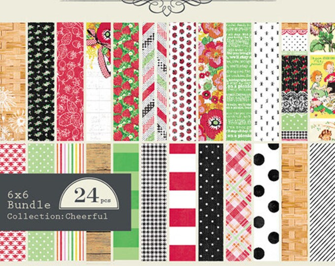 AUTHENTIQUE Cheerful Collection, Paper Crafting Kit, 24 Sheets, 6" X 6 ...