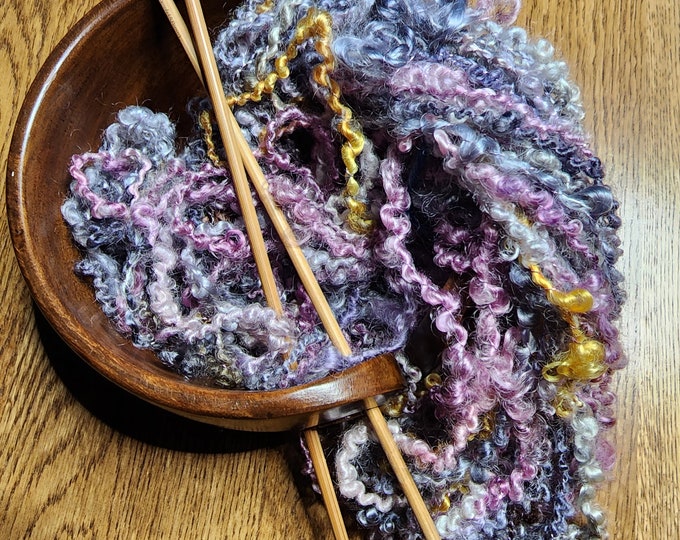 Handspun Boucle Art Yarn With Teeswater Long Locks Coil Spun Over ...