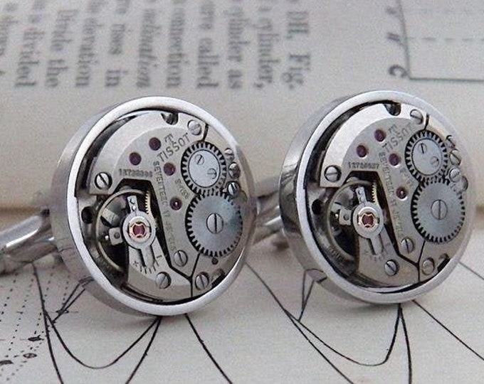 Tissot Watch Mechanism Cufflinks, for Steampunk Fans and Watch Lovers ...